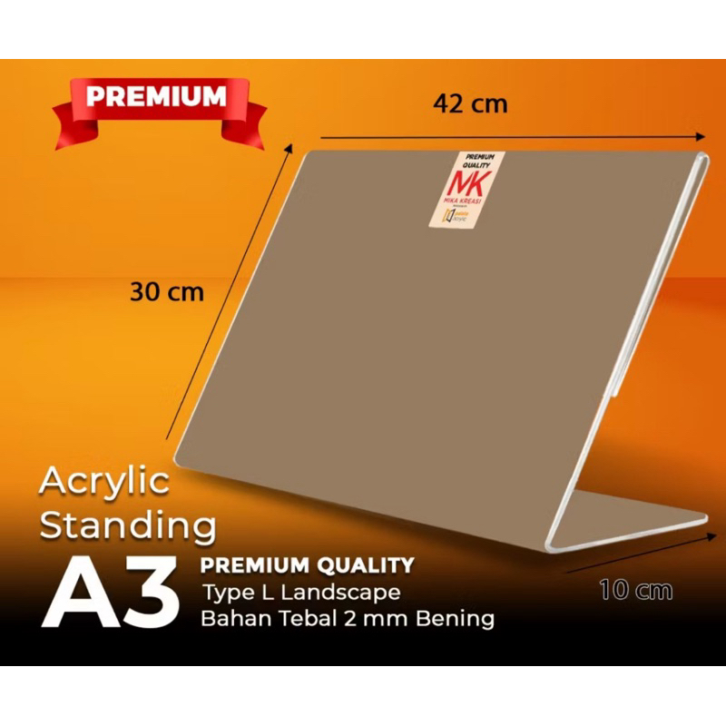 Jual stand akrilik L a3 landscape | Shopee Indonesia