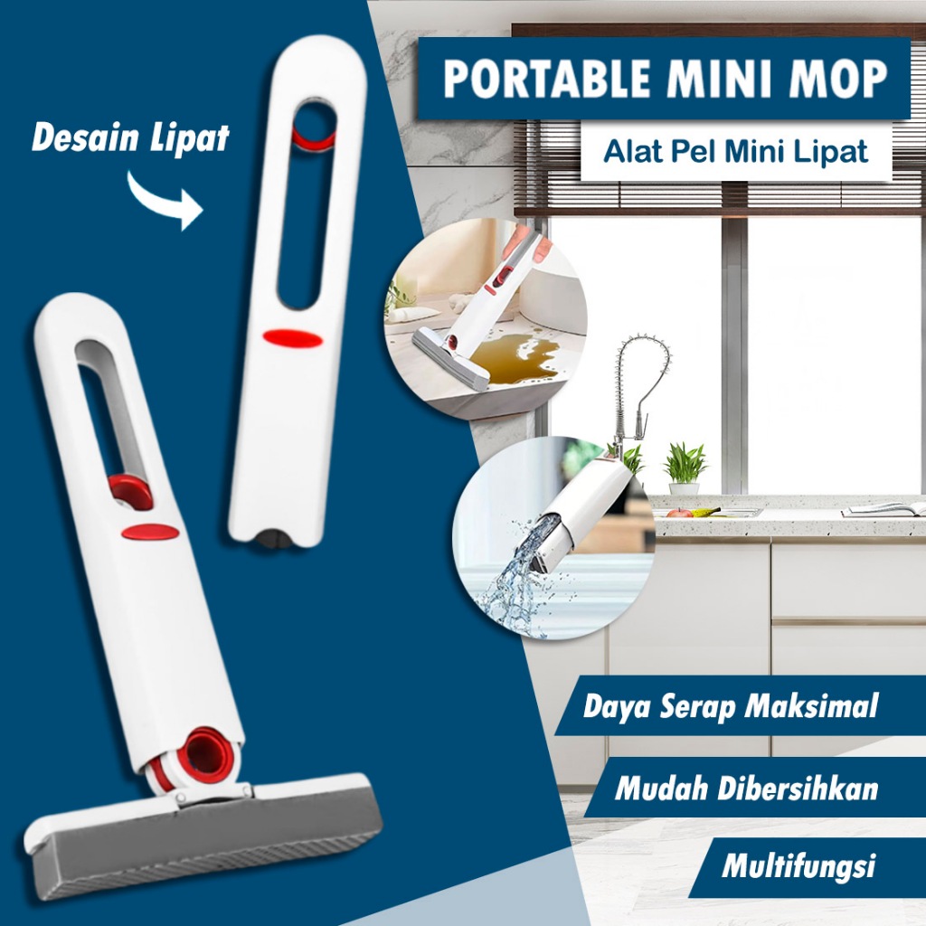 Jual RALALI Mini Mop Portable Alat Pel Lipat Mini Multifungsi – Pel ...