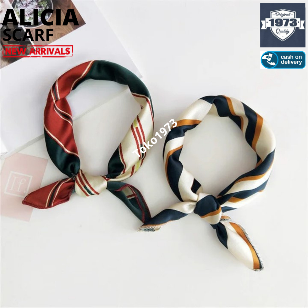 Jual ALICIA 50x50cm Korean syal scarf leher scarf tas neck scarf ...