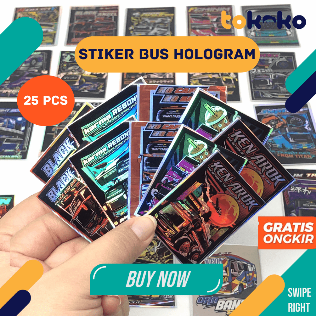 Jual Sticker Bus Asli Hologram 25 pcs Jetbus 5 Nabila Tuan Muda Bus ...