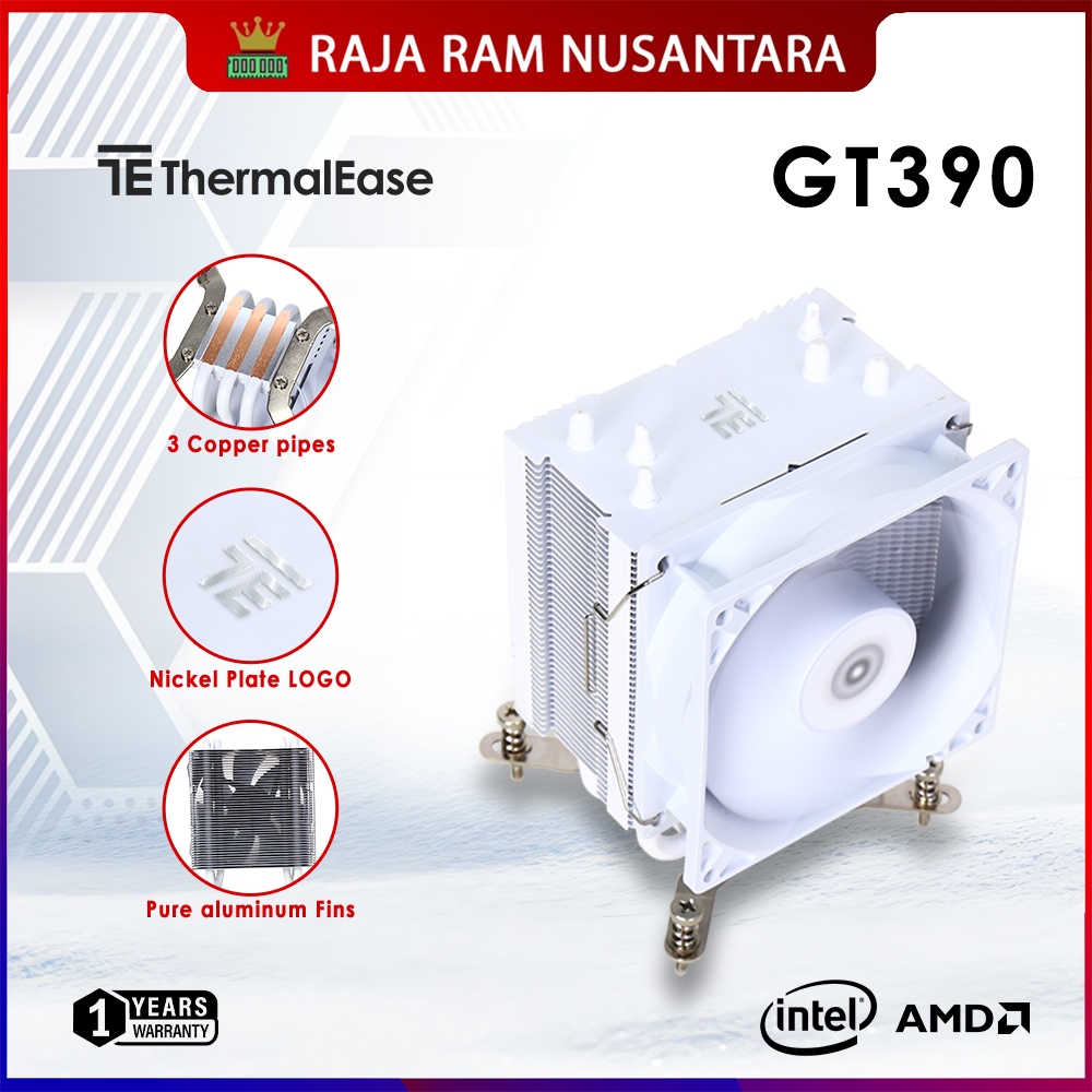 Jual THERMALEASE GT390 CPU Air COOLER FAN Single TOWER 3 Heatpipe KYO ...