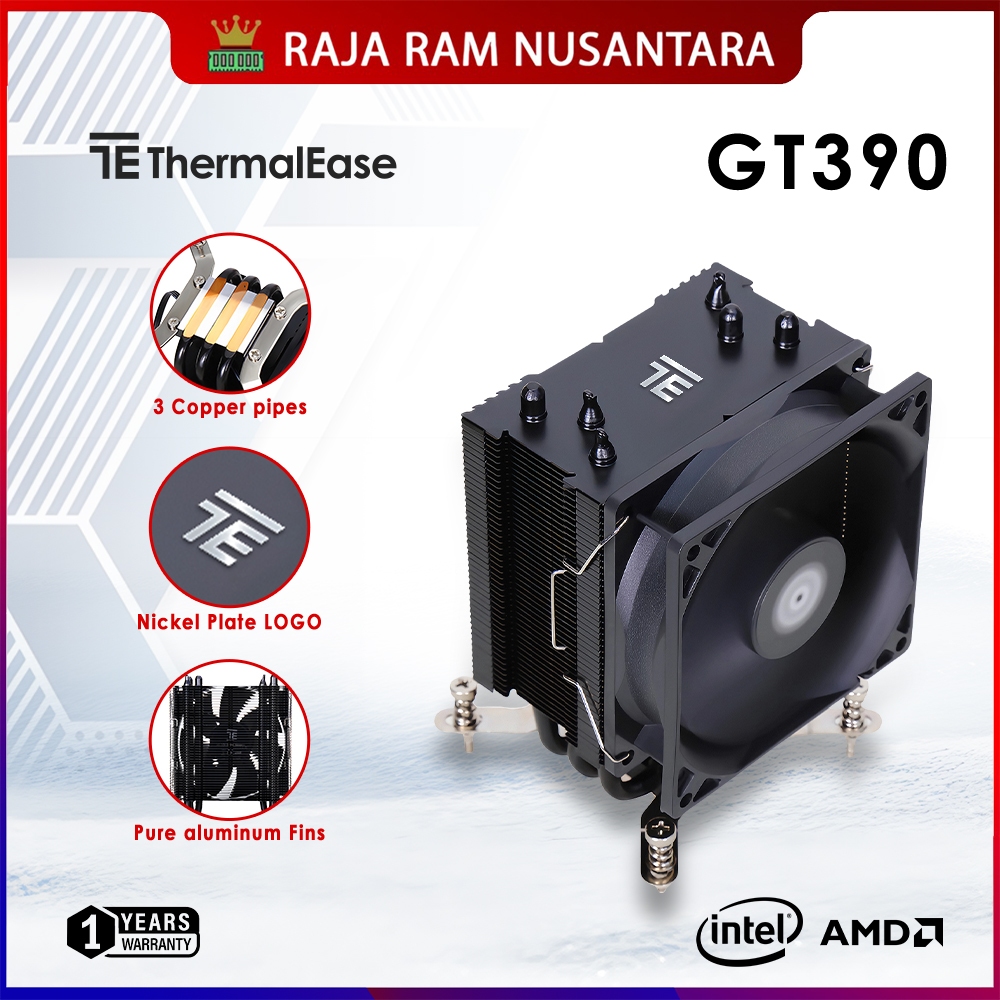 Jual THERMALEASE GT390 CPU Air COOLER FAN Single TOWER 3 Heatpipe KYO ...