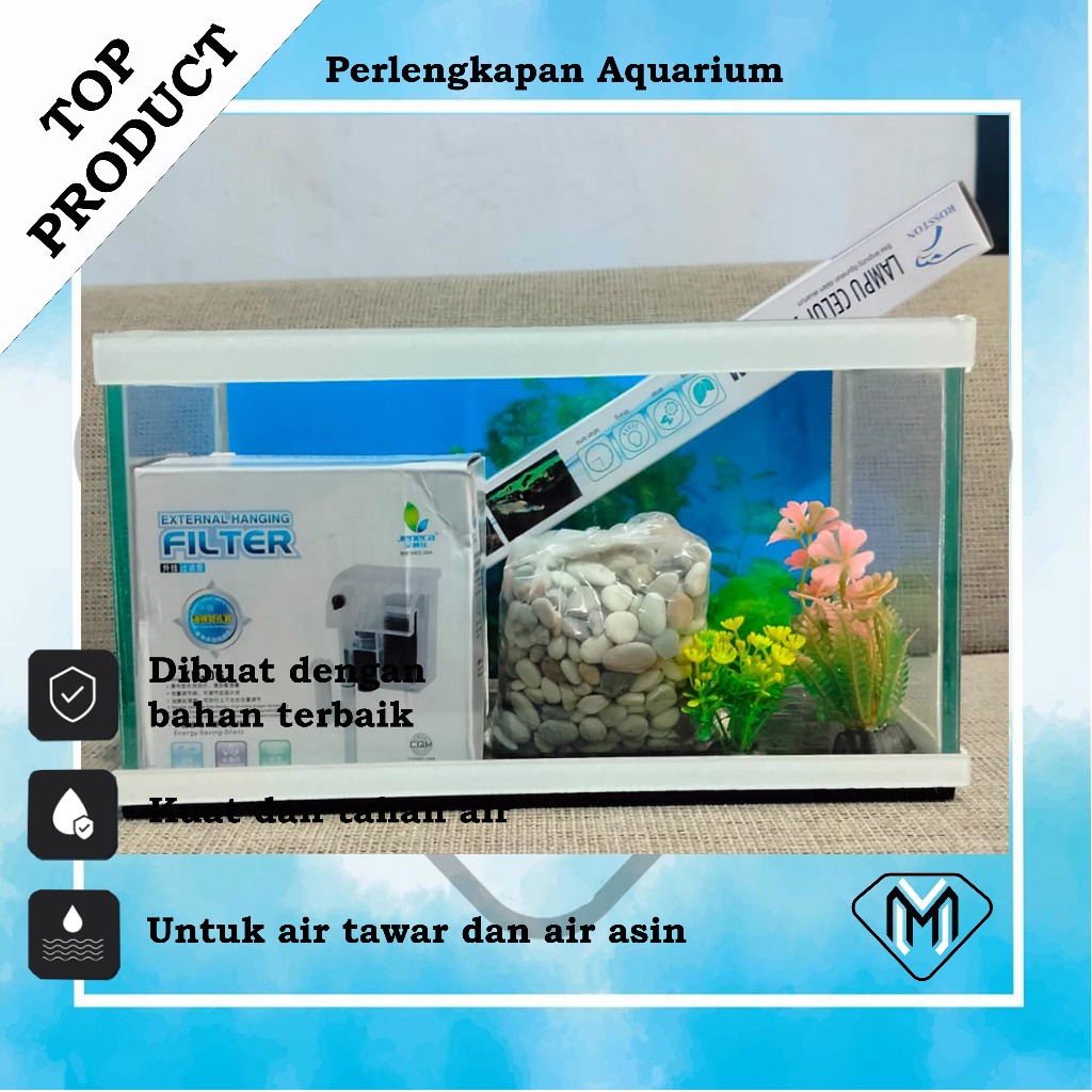 Jual aquarium mini.aquarium full set sudah dapat aquarium ,lampu,filter ...
