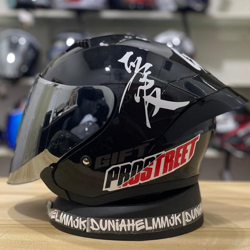 Jual Helm GIFT Sargon Half Face Motif Leopard Redbull Paket Ganteng ...