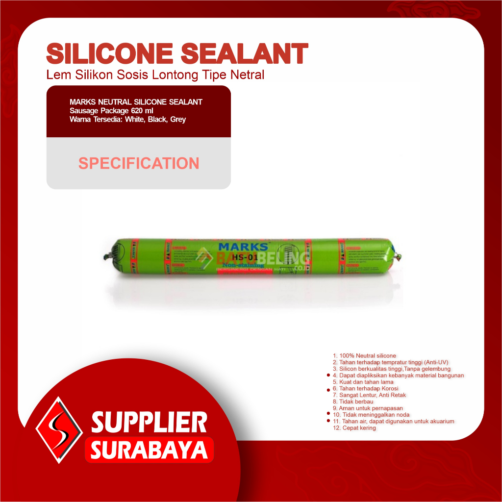 Jual Lem Silikon Sosis Lontong Tipe Netral Serbaguna Silicone ...