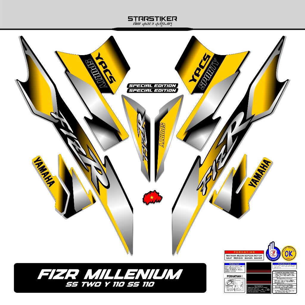 Jual Striping F1zr Motif 54/ Fiz R / Sticker Fizr / Z / Ss Two / Y110 ...