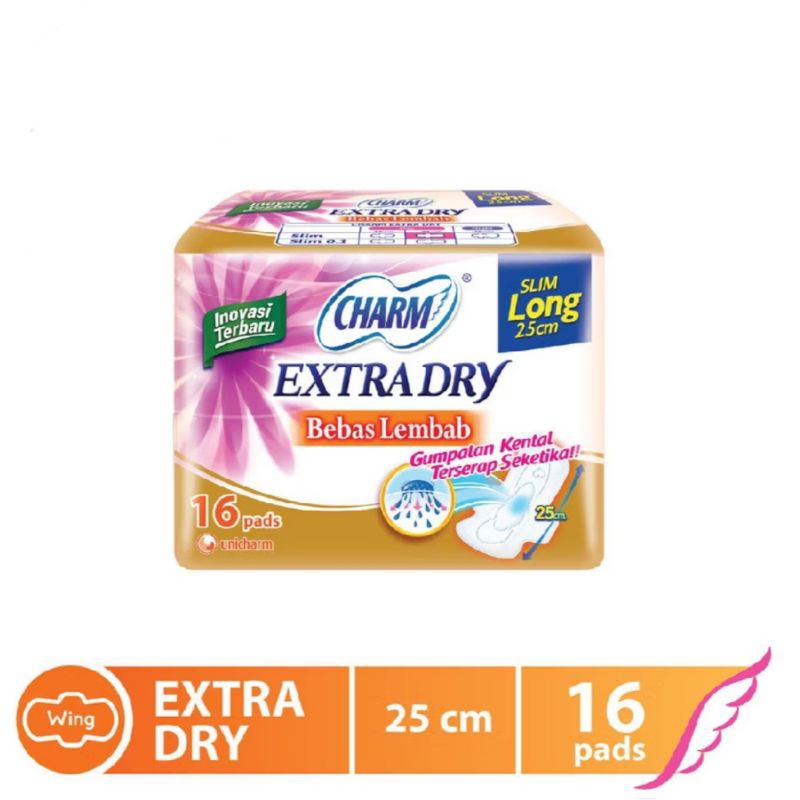 Jual CHARM Extra Dry 25cm Wing 16 pads | Shopee Indonesia