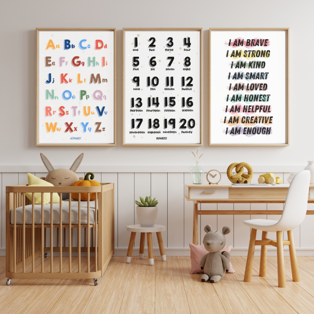 Jual Poster Edukasi Anak Pendidikan Paud TK SD Seri Numbers Aesthetic ...