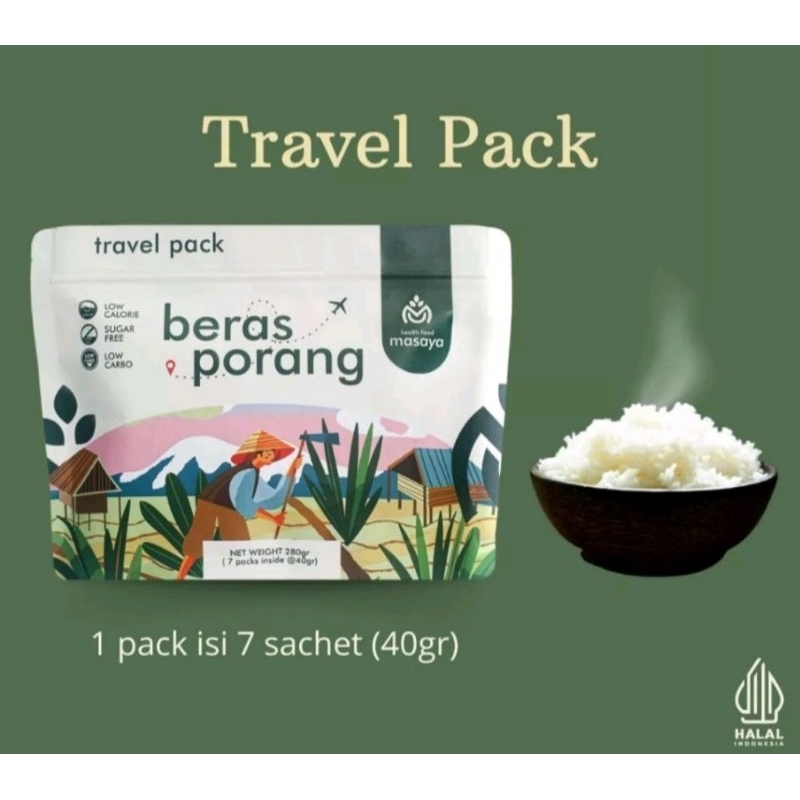 Jual Masaya Beras Porang Travel Pack - Shirataki Konjac 280gr (7 Sachet ...