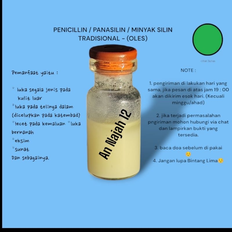 Jual PENICILLIN / PANASILIN / MINYAK SILIN TRADISIONAL - (OLES) 1pcs ...