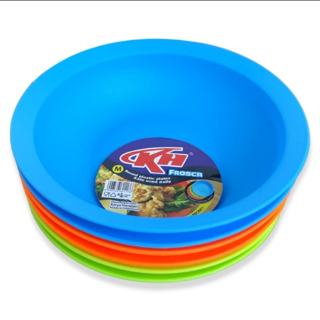 Jual PIRING MANGKOK PLASTIK TEBAL FROSCA UKURAN M 1 lusin piring makan ...