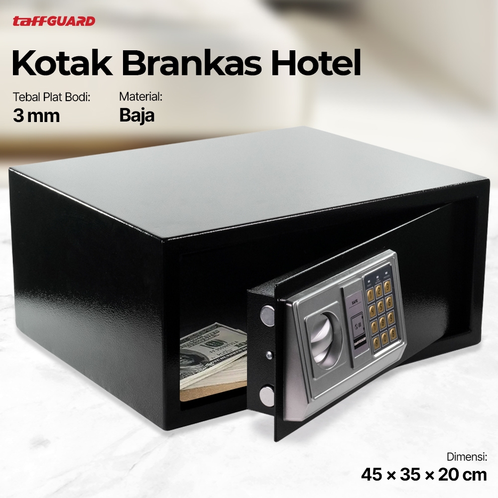 Jual Kotak Brankas Hotel 43x35x20cm Password Kode Safety Box Baja Rumah 43EA | Shopee Indonesia