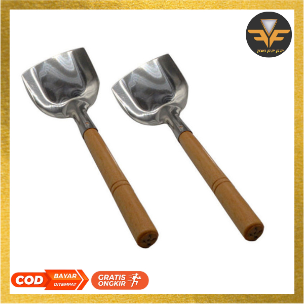 Jual SODET KAYU STAINLESS TEBAL NASI GORENG / Spatula Sodet Sutil ...