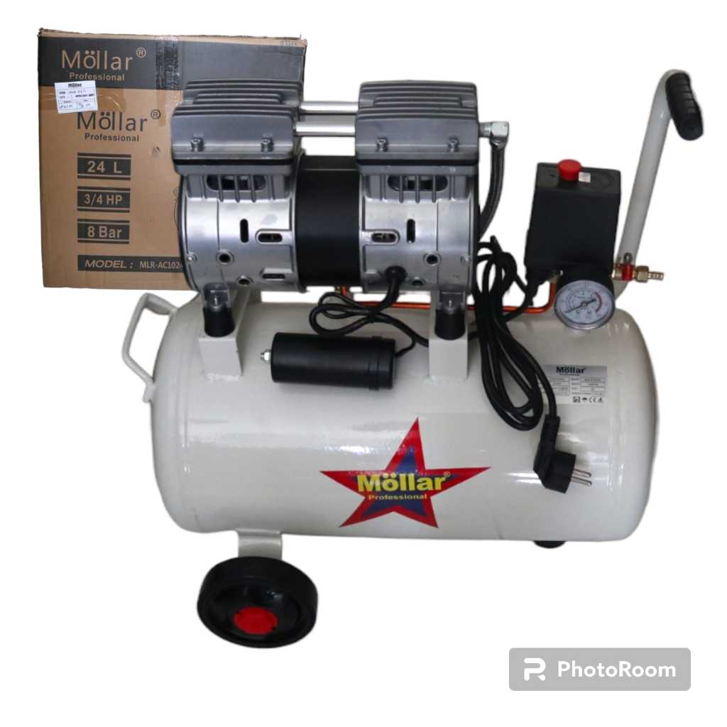 Jual MOLLAR Mesin Compressor oilless 24L - kompresor oilless angin ...