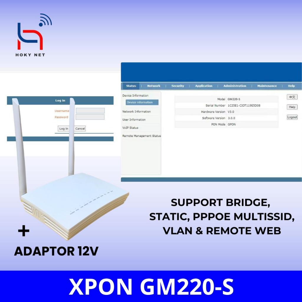 Jual NEW XPON GM220-S + Dengan ADAPTOR ONU MODEM ONT | Shopee Indonesia