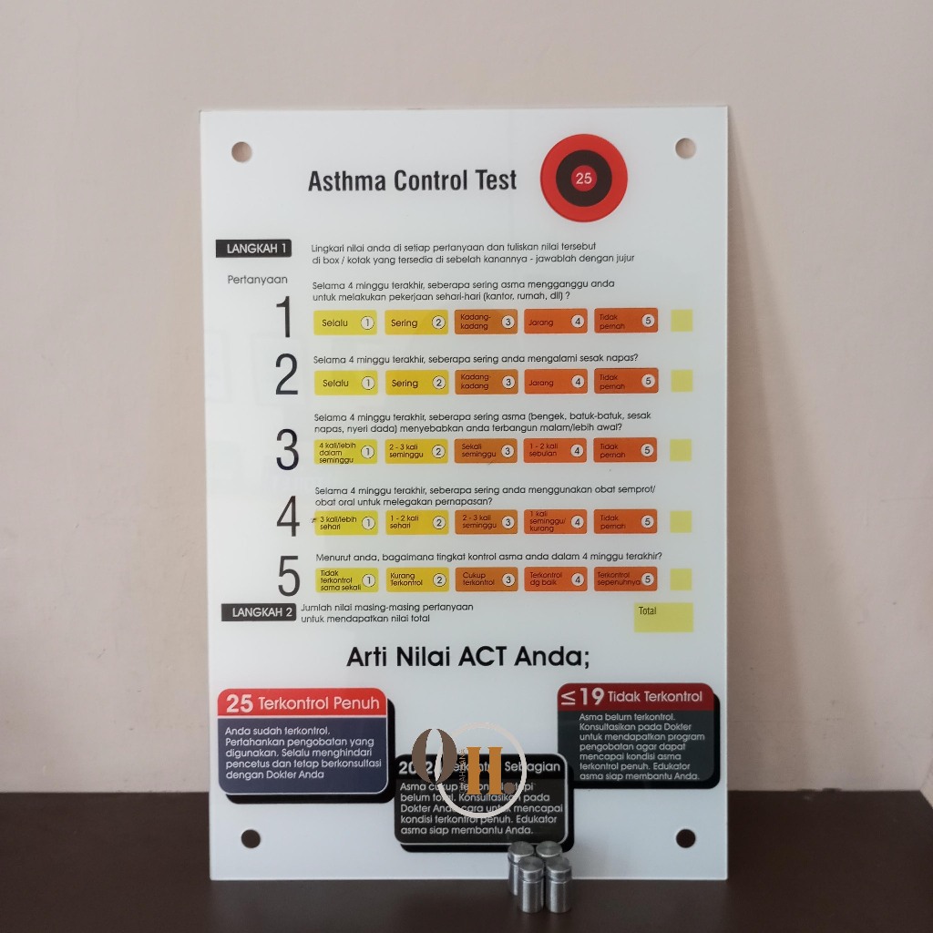 Jual Akrilik ACT - Asthma Control Test - Poster Akrilik ACT | Shopee ...
