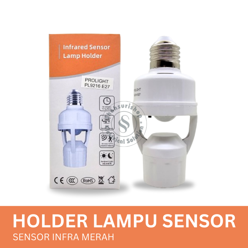 Jual FITTING HOLDER LAMPU SENSOR GERAK INFRA MERAH INFRARED MAX 60W 360 ...