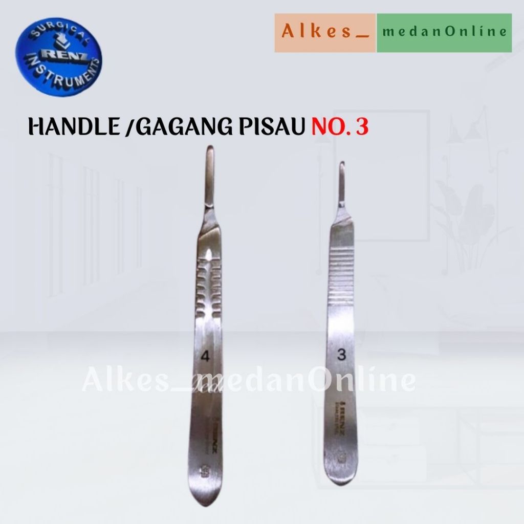 Jual Alat Medis Scalple Handle RENZ ukuran 3 dan 4|Handle Mess No 3 No ...