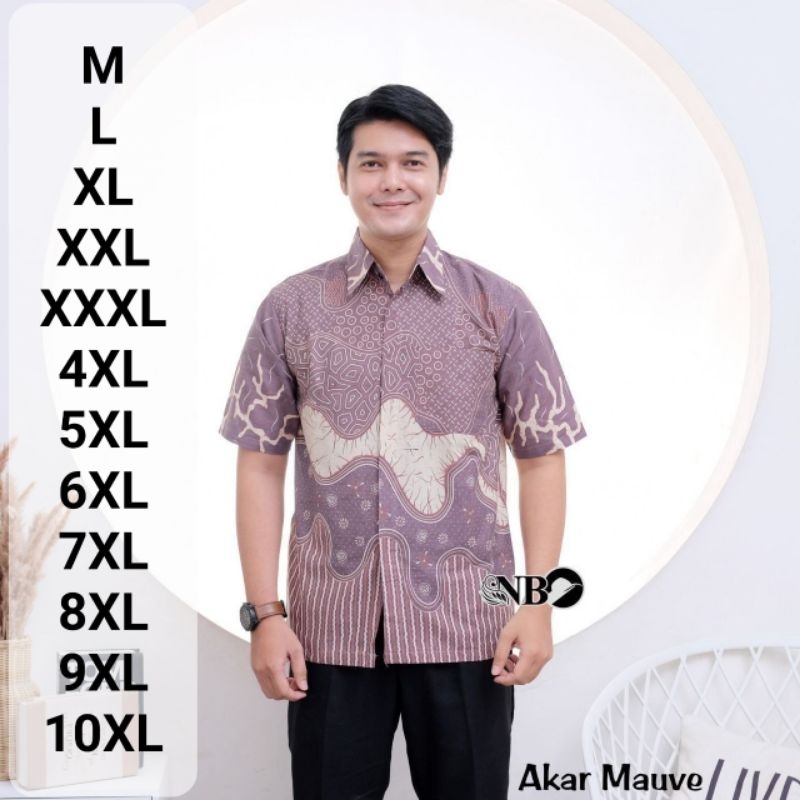 Jual Kemeja batik jumbo pria lengan pendek motif akar size M sampai 10XL bahan katun pria ready ...