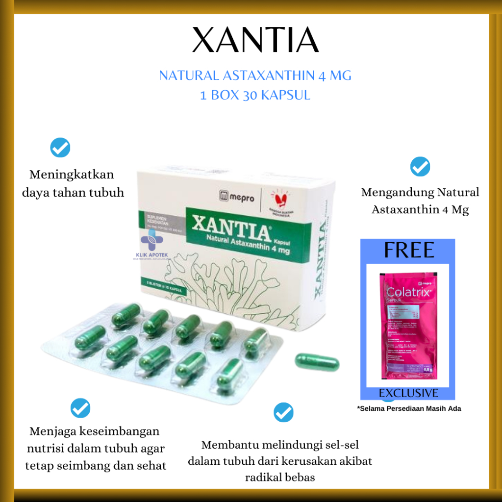 Jual XANTIA LICAPS ASTAXANTIN 4mg 30 Kapsul | Antioksidan menjaga ...