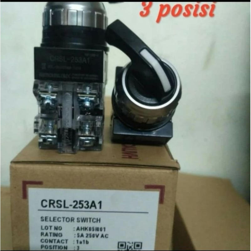 Jual Selector Switch 3 Posisi 25mm CRSL-253A1 On Off On Hanyoung NUX ...