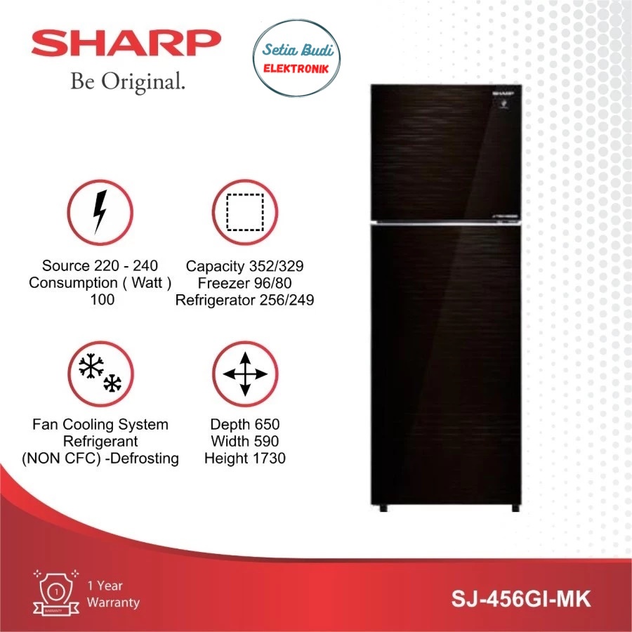 Jual Sharp Kulkas 2 Pintu SJ-456GI-MK / SJ 456 GIMK / SJ456GI J tech Inverter Plasmacluster ...