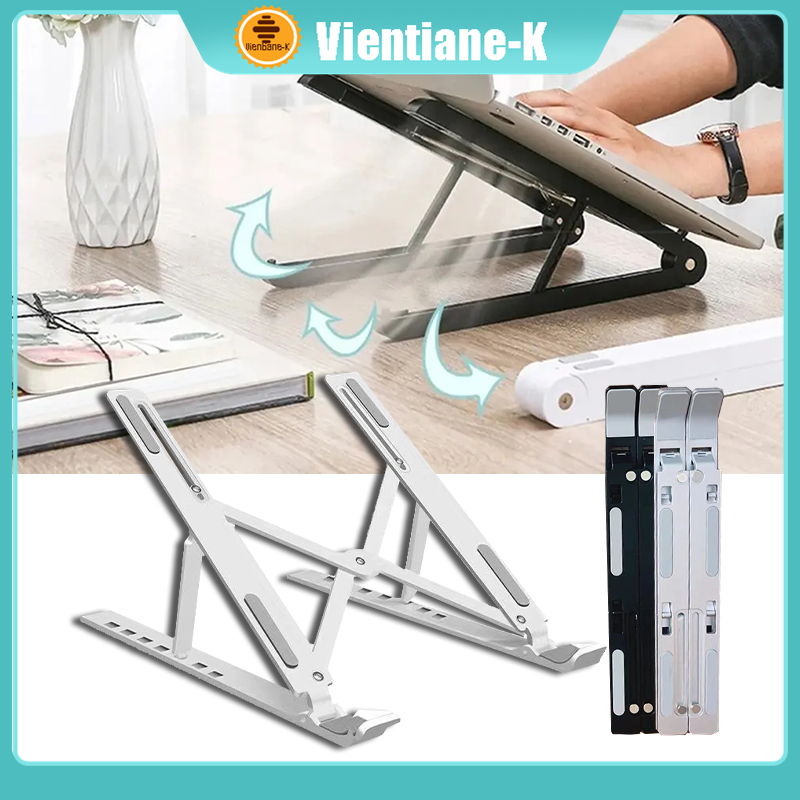 Jual Foldable Laptop Stand Notebook Tablet Adjustable Anti Slip Stand ...