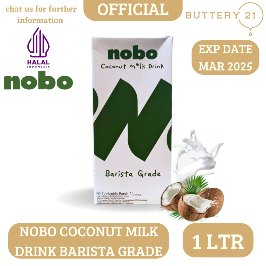 Jual NOBO COCONUT MILK DRINK BARISTA GRADE 1 LTR/SUSU KELAPA/MINUMAN ...