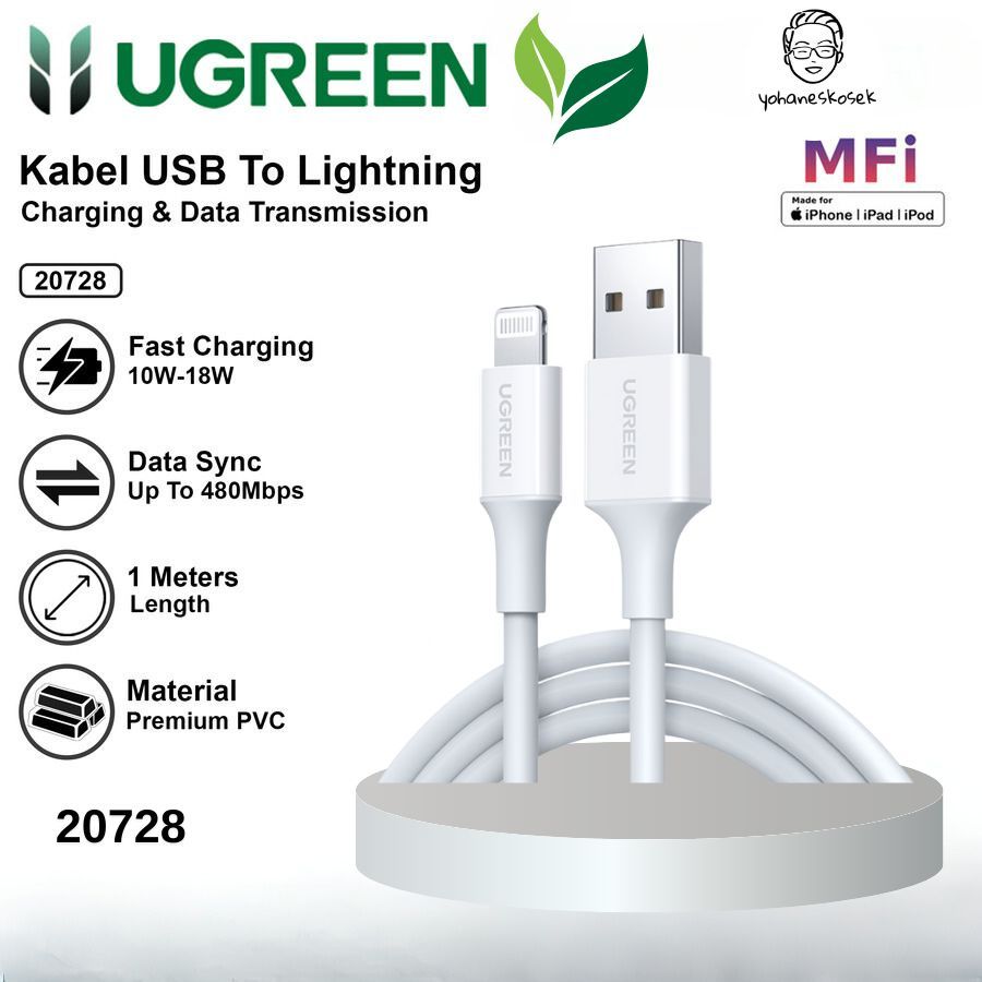 Jual UGREEN Kabel Data iPhone MFi USB Lightning Dan USB Type C To Lightning Fast Charging 10w ...
