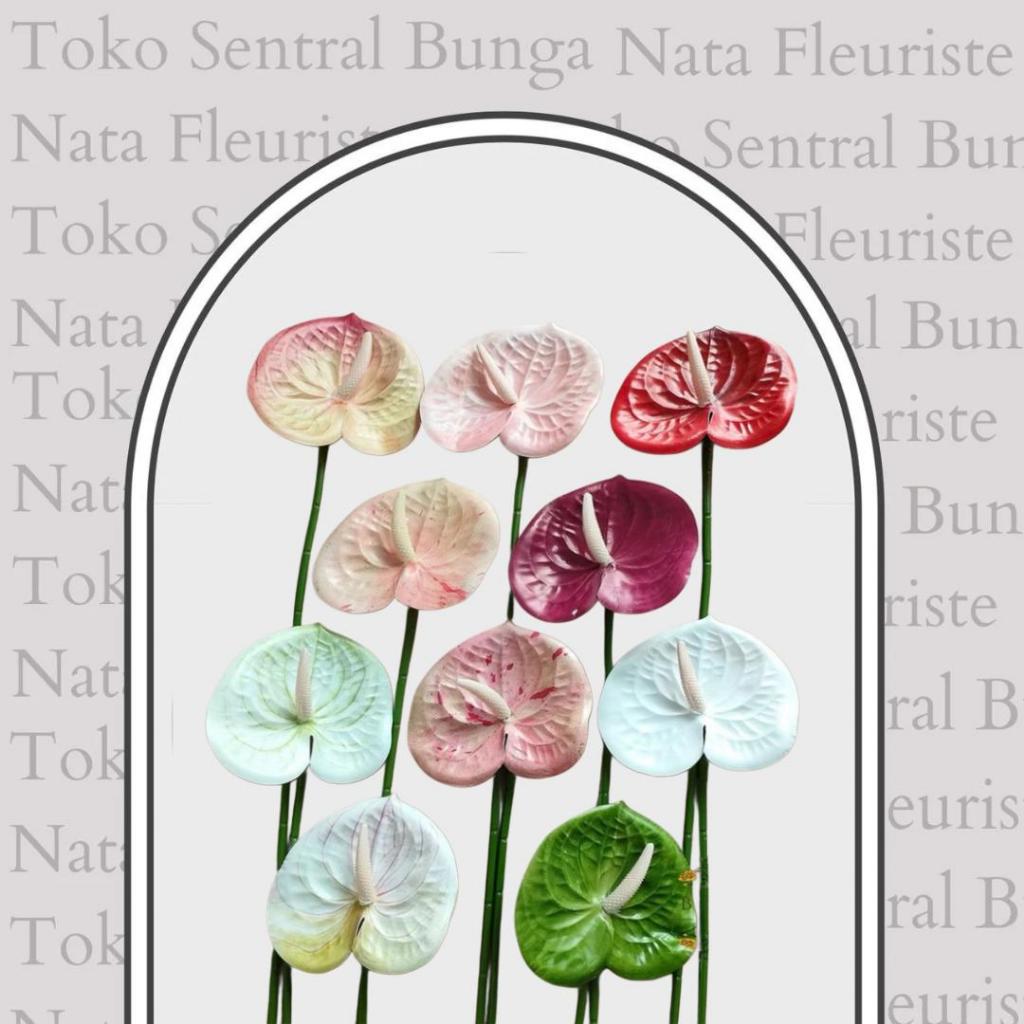 Jual Bunga Kuping Gajah Artificial Anthurium Premium Dekorasi Wedding ...