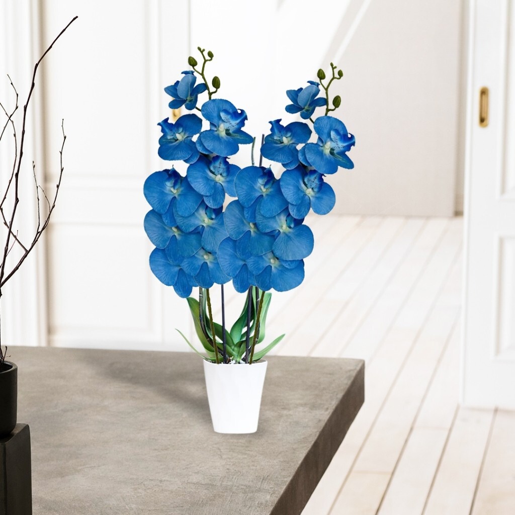 Jual Bunga Artificial Anggrek Latex Premium 105cm 3D Real Touch/ Bunga ...