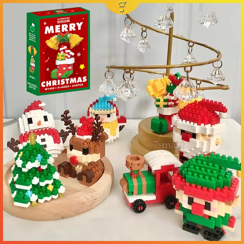 Jual 6 pcs Nano Block Kartun Natal Christmas Bricks Mini DIY Mainan ...