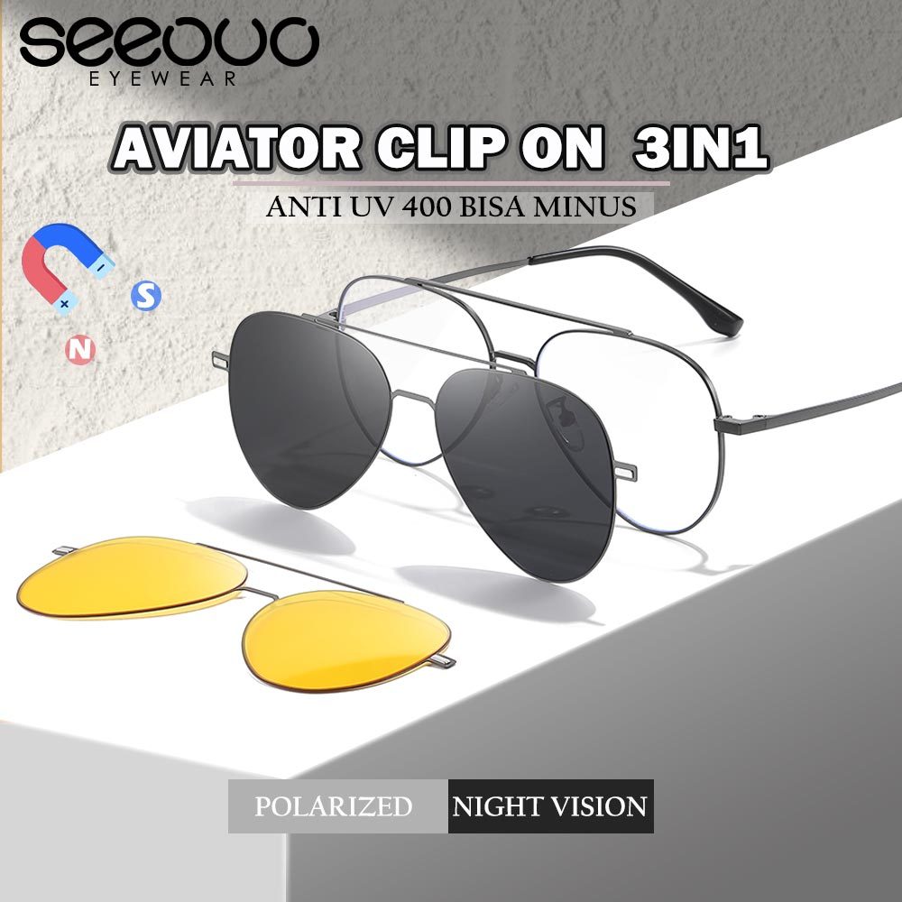 Jual Seeouo Kacamata Clip On Series 3in1 Antiradiasi Blueray Lensa ...