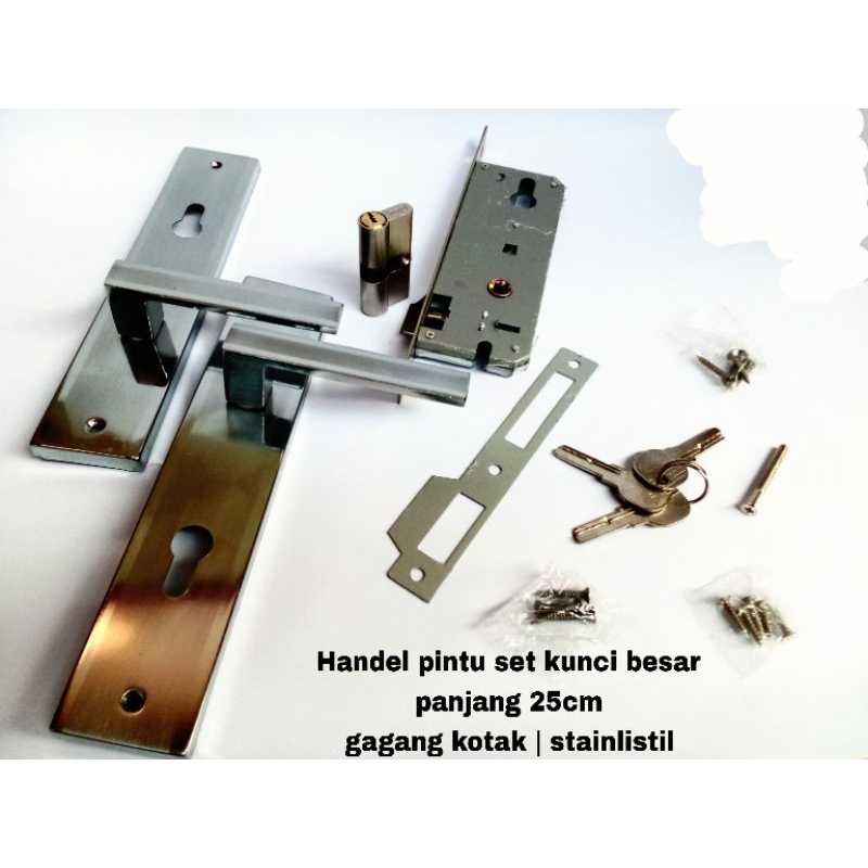 Jual Handel kunci pintu besar satu set gagang kotak | Shopee Indonesia