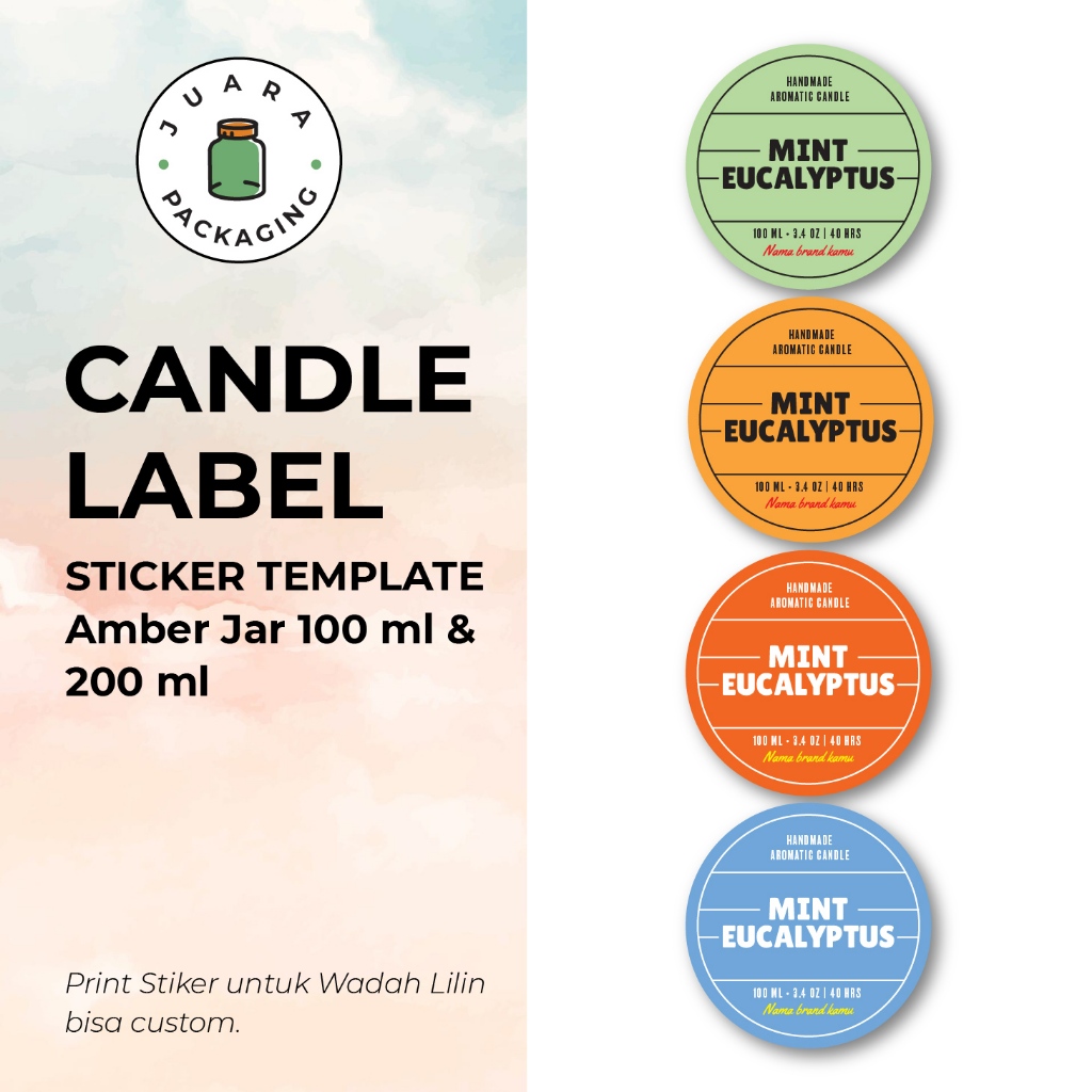 Jual [COSTUM] Print Label Stiker Lilin Bulat Desain Simple untuk Jar ...