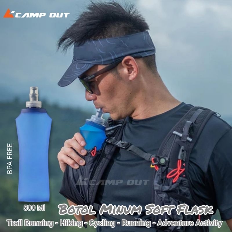 Jual Foldable Soft Flask 500 ML Trail Running - Botol Minum Lipat Sport ...