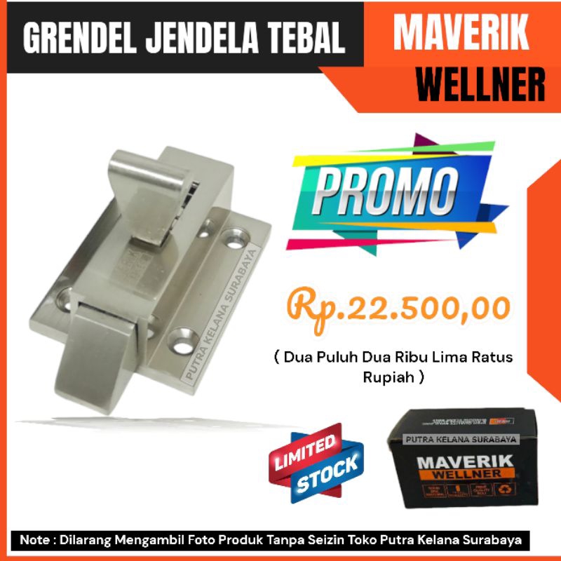 Jual [ Obral ] Grendel Jendela Maverik Wellner Tebal / Spring Knife ...