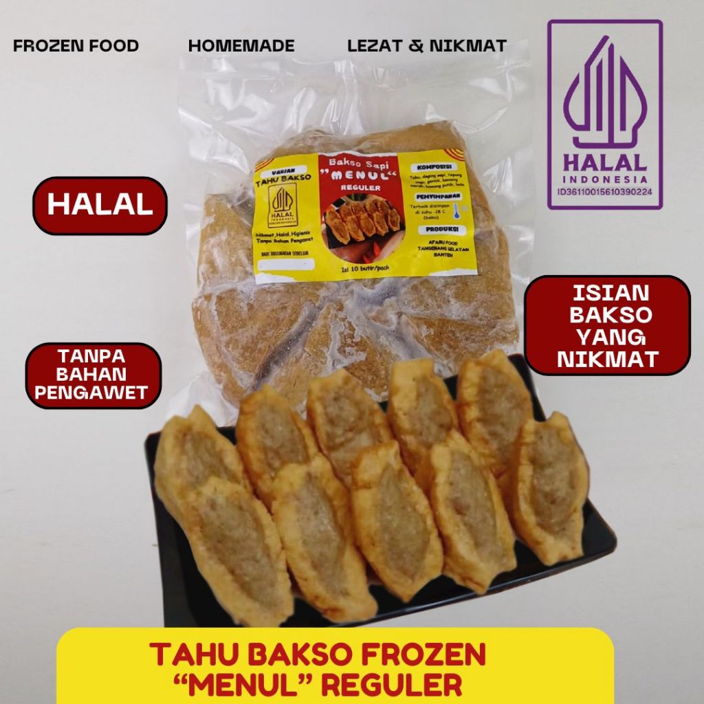 Jual Tahu Bakso Frozen MENUL REGULER Bakso Tahu Sapi Homemade Halal ...