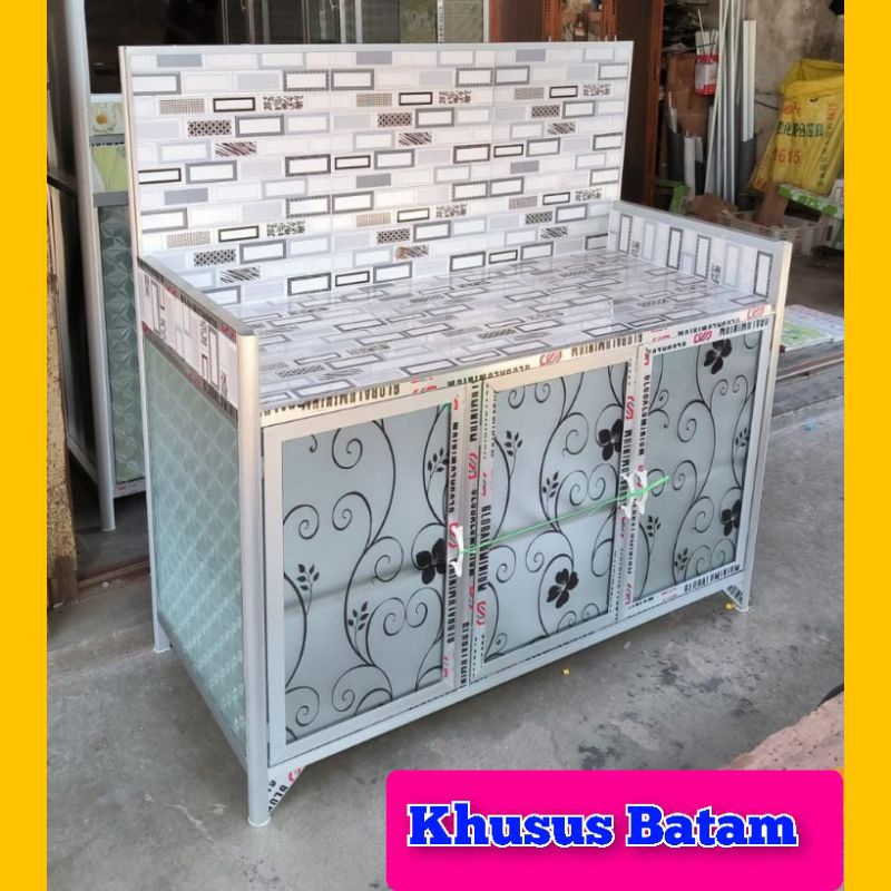 Jual Meja kompor aluminium keramik/meja dapur/meja kompor 3pintu ...