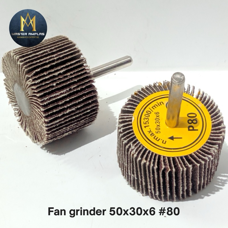 Jual Flap wheel 50x30x6 mm grit 80/fan grinder D50 | Shopee Indonesia