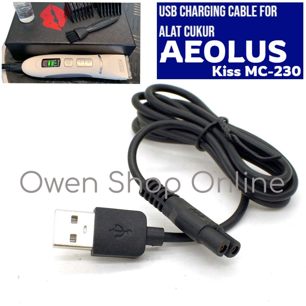 Jual Kabel Charger Usb Shaver AEOLUS Kiss MC-230 MC-680 Cukur Hair Clipper Trimmer | Shopee ...