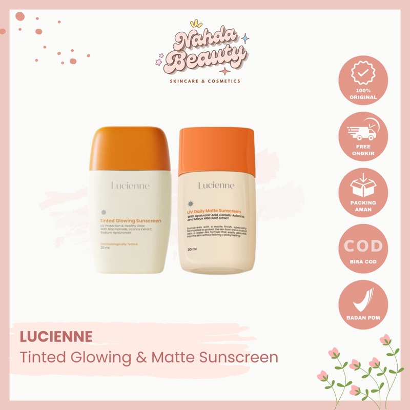 Jual NEW PACKAGING LUCIENNE TINTED GLOWING SUNSCREEN & SUNSCREEN MATTE ...