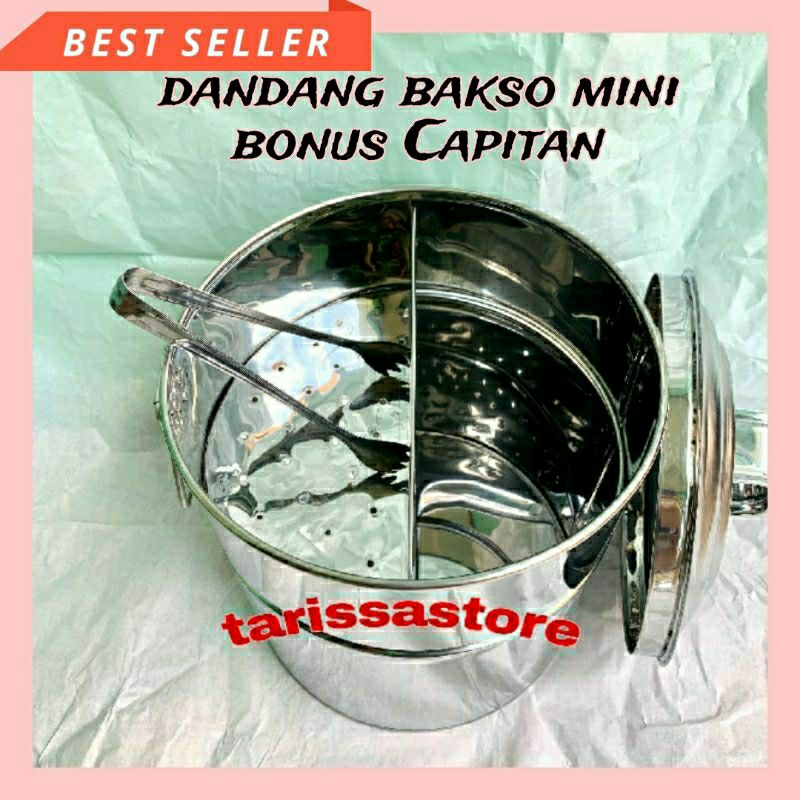 Jual dandang bakso mini stainlis sekat setengah + Capitan | Shopee ...