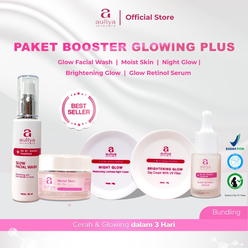 Jual Auliya Skincare Paket Booster Glowing Plus Special Bundling 5 in 1 ...
