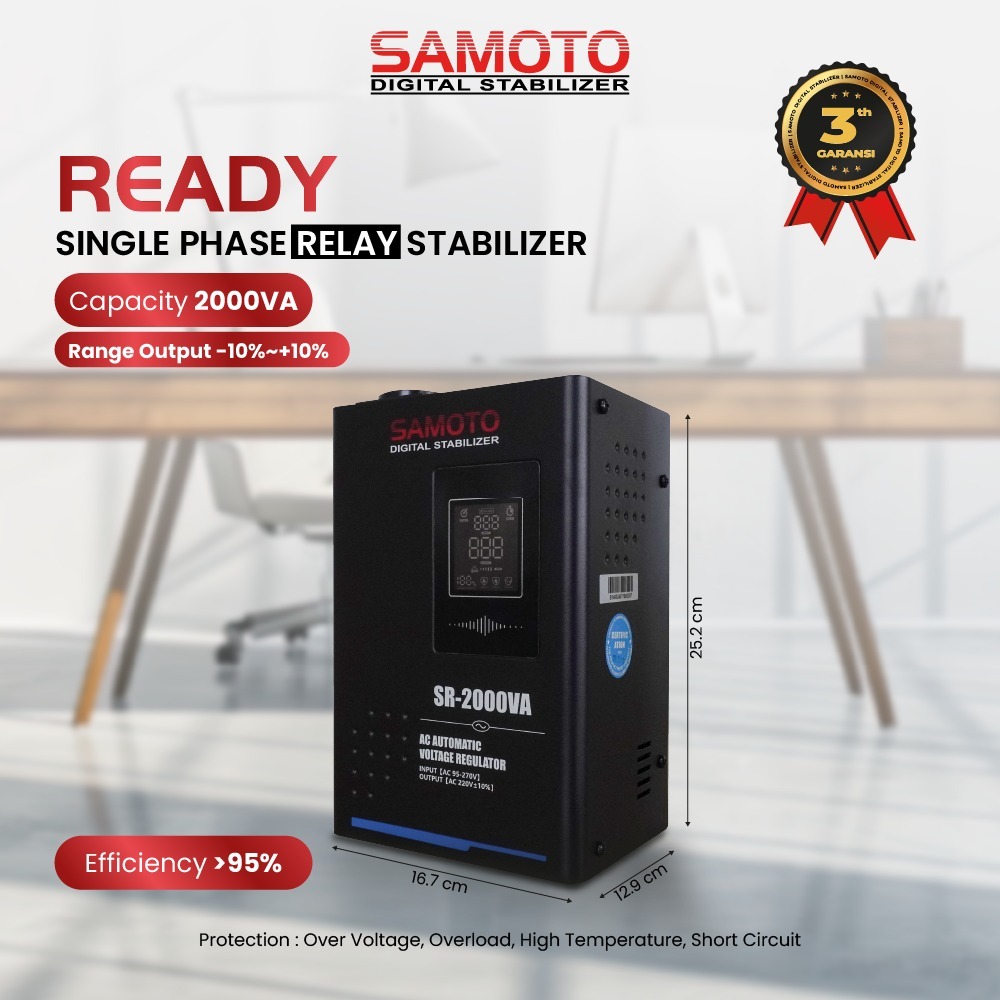 Jual STABILIZER SAMOTO AVR STABILISER RELAY TYPE SR2KVA RELAY ...