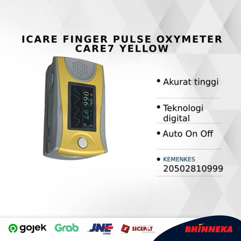 Jual ICARE Finger Pulse Oxymeter Care7 | Shopee Indonesia