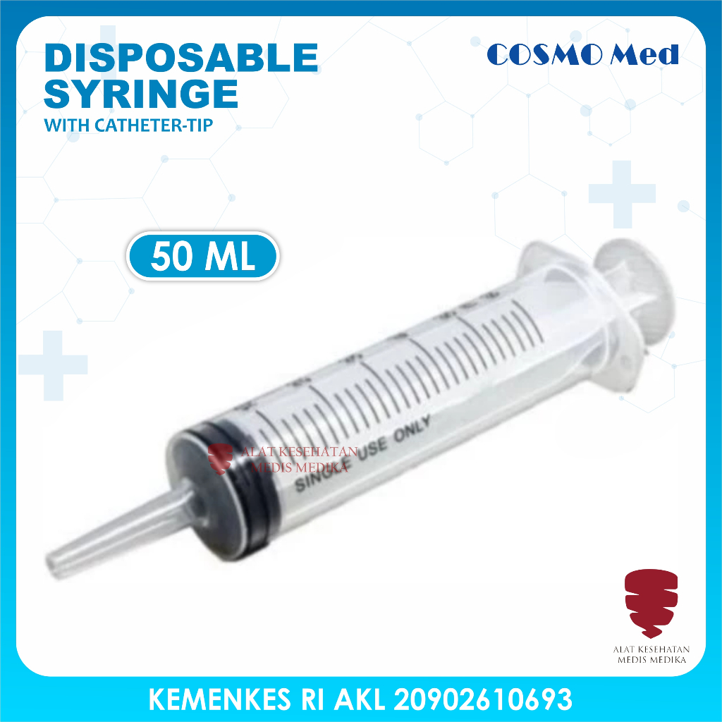 Jual Disposable Feeding Syringe 50 ml cc Catheter Cath Tip Teknik Tanpa ...