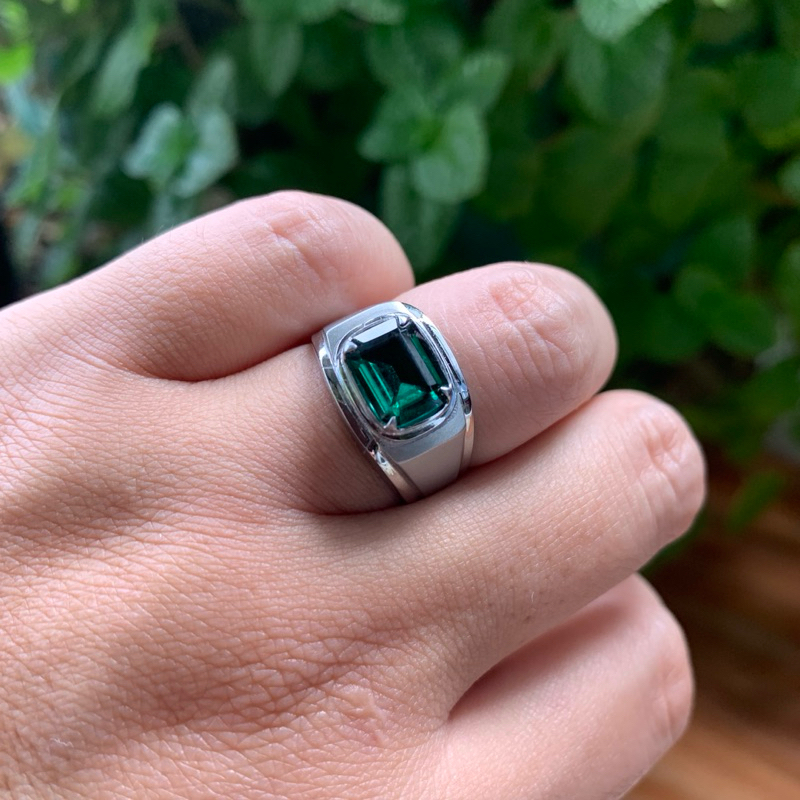 Jual Cincin Batu Natural Kecubung Hijau Green Prasiolite Quartz Ring ...