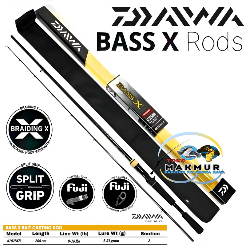 Jual Joran Type BC DAIWA BASS X 6102 MB | 8-16 Lbs | Shopee Indonesia