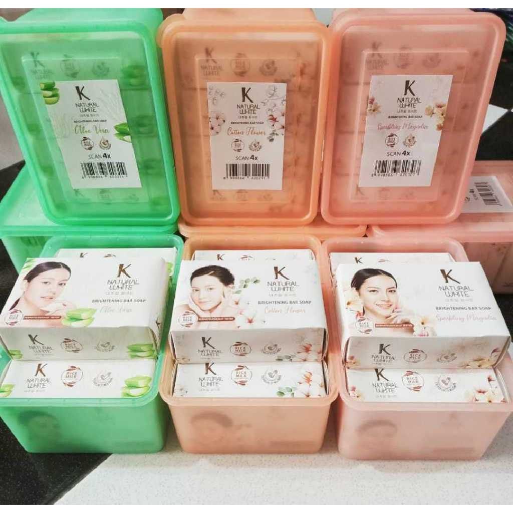 Jual K-Natural White Sabun Batang / Sabun Mandi isi 4 FREE Lunch Box ...